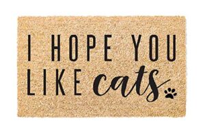 printed coir doormat - pets - flocked (i hope you like cats)