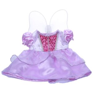 stuffed animals plush toy outfit – purple “cinderella” dress w/wings 8”