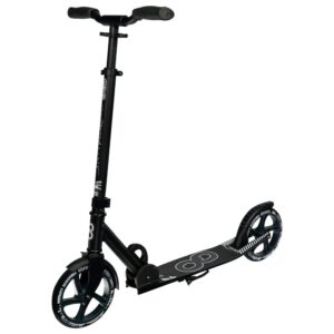 crazy skates foldable kick scooter - kick scooters for adults, teens and kids with carrying strap - fast folding, adjustable handlebars and lightweight - sydney scooter (syd) - black