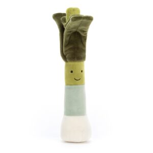 jellycat vivacious vegetables leek food plush, 10 inches