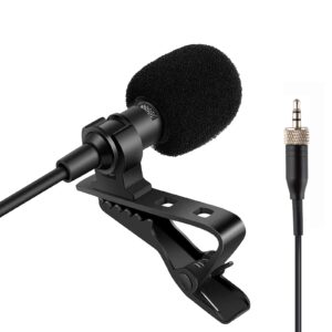 sujeetec lavalier microphone lapel microphone compatible with sennheiser wireless transmitter - unidirectional condenser mic – 3.5mm screw lock plug