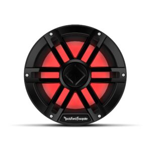 rockford fosgate m1d4-10b color optix 10" dvc 4-ohm multicolor led lighted marine subwoofer - black