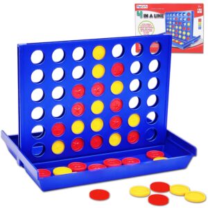 pup go 4 in a row game - 6 spare discs included, classic board game for kids, classic four in a row, family fun games for age 3 4 5 6 7 year old boys girls adults, line up 4 (standard)