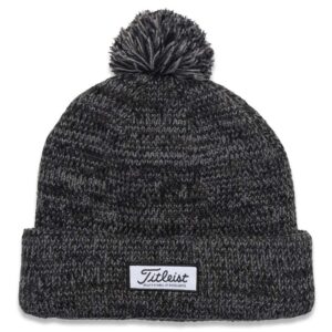 titleist pom pom winter heathered golf beanie 2019 black one size fits all