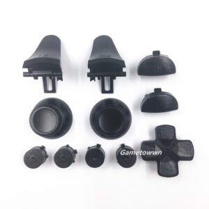 aluminium metal full set button abxy d-pad direction key l1 r1 l2 r2 trigger buttons joysticks thumb sticks cap for ps4 slim ps4 pro jds-040 jds 040 controller-black