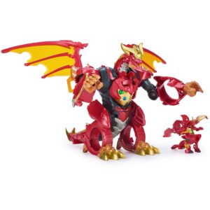 bakugan, dragonoid infinity transforming action figure with exclusive fused ultra and 10 baku-gear accessories, boys toy aged 6 and up