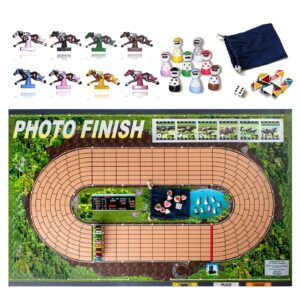 photo finish horse track racing board game | best new fun parlor party game | original, classic edition | improved horses