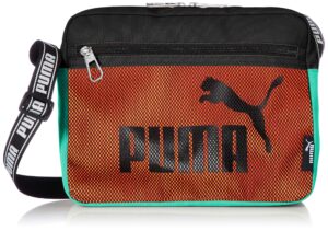 puma j20054 vogel horizontal mini shoulder bag, orange turquoise