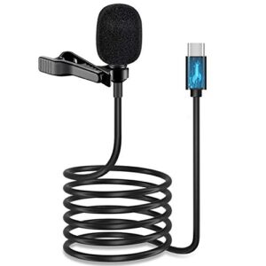 iukus usb type c lavalier lapel microphone,[dac chip] professional omnidirectional usb-c lavalier microphone with easy clip on system compatible with ip@d pro 2018 2019 go0gle pixel 2 3 xl m0to z