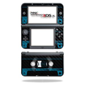 mightyskins carbon fiber skin for nintendo new 3ds xl (2015) - cassette tape | protective, durable textured carbon fiber finish | easy to apply, remove, and change styles | made in the usa