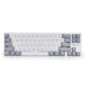 qisan happy deals 20% discount off mechanical gaming keyboard gateron brown switch wired/wireless bluetooth keyboard 68-keys mini design(60%) pbt keycaps white/gray color for gaming/office magicforce