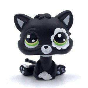 pscb custom-made baby for short hair cat #2249 black body white flower eyes bobble head 1 inch kitty mini pet toys