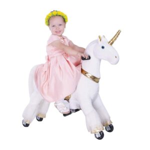 gidygo kids ride on walking unicorn rocking horse riding toy for children for 3-6 years old