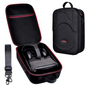 hard travel case for oculus quest vr gaming headset and controllers accessories waterproof shockproof carring case black