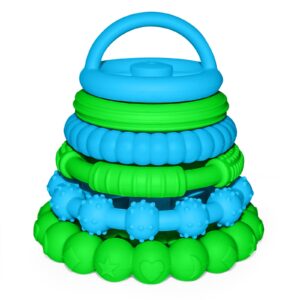 stacking silicone stacking toy – premium stacking toys for teething – interactive and fun baby stacking toys made of soft silicone – teeth soothing 6-12 month toys developmental