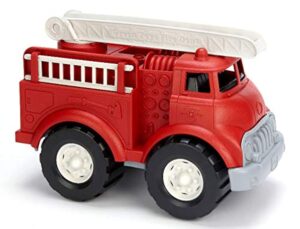 green toys fire truck, red cb - pretend play, motor skills, kids toy vehicle. no bpa, phthalates, pvc. dishwasher safe, recycled plastic, made in usa.