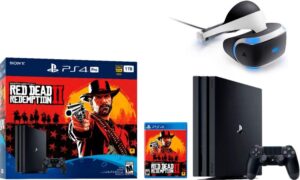 newest sony playstation 4 pro 1tb console red dead redemption 2 bundle w /playstation vr core headset