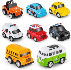 ruidaxiang metal pull back cars,8 pack mini die cast toy cars set, for aged 3-6 year boys