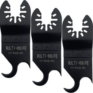 3pcs oscillating saw blades, wood metal multitool quick release blades for cutting pvc carpet and cardboard, fit dewalt rockwell milwaukee makita dremel bosch ridgid craftsman, black