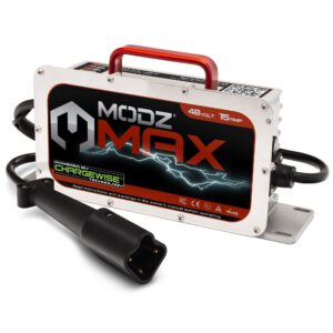 modz max48 15 amp golf cart charger compatible with yamaha g29 drive & drive2 48 volts models