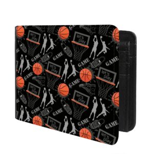 ztion unique desige pattern - basketball player pattern, slim front pocket wallet billfold rfid blocking