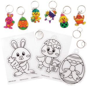 baker ross at527 easter super shrink keyring kits - pack of 8, craft set for kids