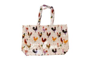 fluffy layers collection farm country girl fashion pvc tote bag (chickens & leopard)…