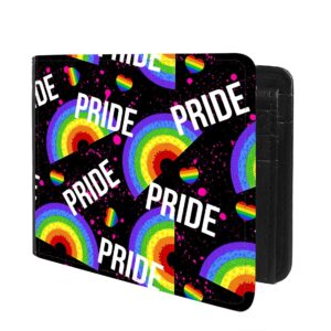 stonemusle ztion unique desige pattern - lgbt gay pride rainbow pattern, slim front pocket wallet billfold rfid blocking-l8