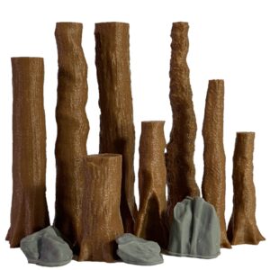 extruded gaming redwood trees set 2