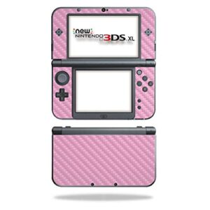 mightyskins carbon fiber skin for nintendo new 3ds xl (2015) - pink | protective, durable textured carbon fiber finish | easy to apply, remove, and change styles | made in the usa