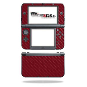 mightyskins carbon fiber skin for nintendo new 3ds xl (2015) - burgundy | protective, durable textured carbon fiber finish | easy to apply, remove, and change styles | made in the usa