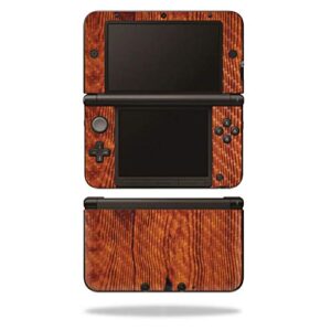 mightyskins carbon fiber skin for nintendo 3ds xl original (2012-2014) - knotty wood | protective, durable textured carbon fiber finish | easy to apply, remove, and change styles | made in the usa