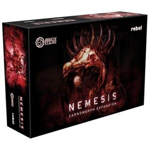 nemesis carnomorph board game expansion - new alien race with unique mechanics! miniatures compatible with classic, aftermath & lockdown, ages 14+, 1-5 players, 1-2 hour playtime, made by rebel studio