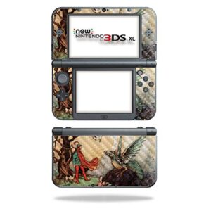 mightyskins carbon fiber skin for nintendo new 3ds xl (2015) - tale of a dragon | protective, durable textured carbon fiber finish | easy to apply, remove, and change styles | made in the usa