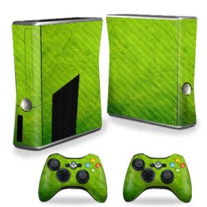 mightyskins carbon fiber skin for xbox 360 s console - green cement | protective, durable textured carbon fiber finish | easy to apply, remove, and change styles | made in the usa