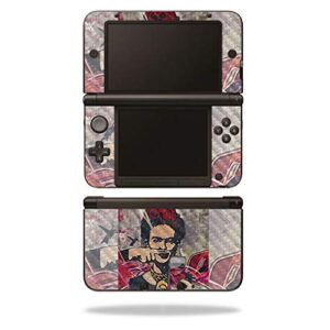 mightyskins carbon fiber skin for nintendo 3ds xl original (2012-2014) - grafitti selfie | protective, durable textured carbon fiber finish | easy to apply, remove, and change styles | made in the usa