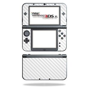 mightyskins carbon fiber skin for nintendo new 3ds xl (2015) - white | protective, durable textured carbon fiber finish | easy to apply, remove, and change styles | made in the usa