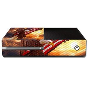 mightyskins carbon fiber skin for microsoft xbox one - bald eagle | protective, durable textured carbon fiber finish | easy to apply, remove, and change styles | made in the usa