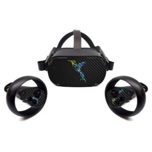 mightyskins carbon fiber skin for oculus quest - strange smoke | protective, durable textured carbon fiber finish | easy to apply, remove, and change styles | made in the usa (cf-ocqu-strange smoke)