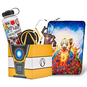 just funky official borderlands looksee collector mystery gift box - includes psycho blanket, lanyard, water bottle, and more - exclusive fan toy collectibles set | licensed merchandise