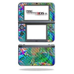 mightyskins carbon fiber skin for nintendo new 3ds xl (2015) - psychedelic | protective, durable textured carbon fiber finish | easy to apply, remove, and change styles | made in the usa