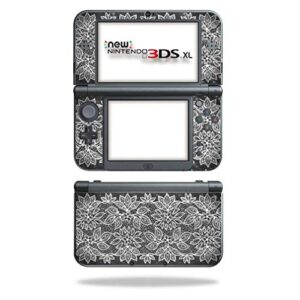 mightyskins carbon fiber skin for nintendo new 3ds xl (2015) - floral lace | protective, durable textured carbon fiber finish | easy to apply, remove, and change styles | made in the usa