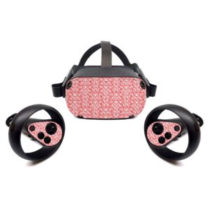 mightyskins carbon fiber skin for oculus quest - coral damask | protective, durable textured carbon fiber finish | easy to apply, remove, and change styles | made in the usa