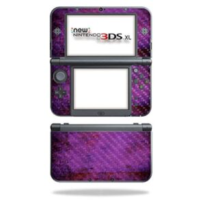 mightyskins carbon fiber skin for nintendo new 3ds xl (2015) - purple sky | protective, durable textured carbon fiber finish | easy to apply, remove, and change styles | made in the usa