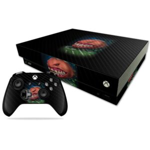 mightyskins carbon fiber skin for microsoft xbox one x - football monster | protective, durable textured carbon fiber finish | easy to apply, remove, and change styles | made in the usa