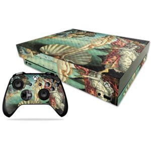 mightyskins carbon fiber skin for microsoft xbox one x - birth of venus | protective, durable textured carbon fiber finish | easy to apply, remove, and change styles | made in the usa