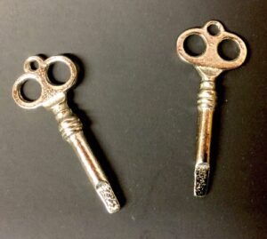 pair of triangle tip lock keys for upright vertical piano