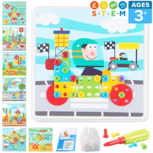 fine motor skill building toy with stem activities for kids ages 3-5 | 116 piece preschool arts and crafts kit for 3 4 5 year old boys and girls