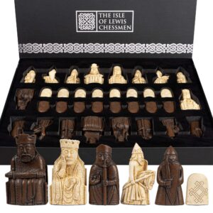 the isle of lewis chessmen - regency chess official lewis chess set - 4 queen edition