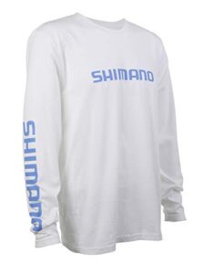 shimano fishing shimano long sleeve cotton tee - white, 2x [ateersls2xwh]